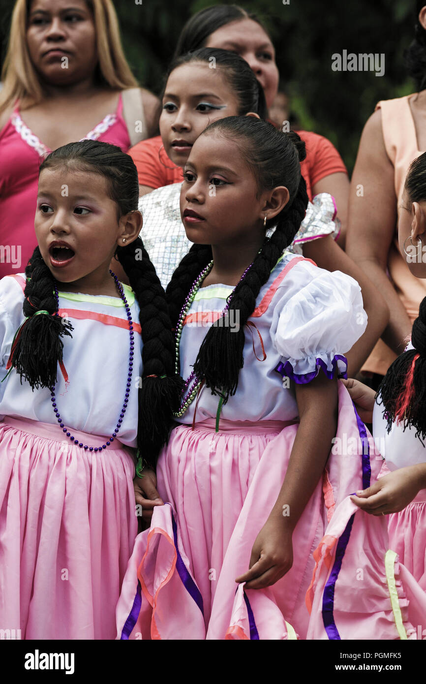 Young girls at a festival outside the Basílica de la Asunción. Leon ...