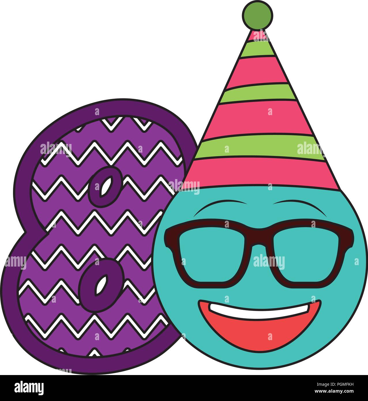 number eight with emoji kawaii character Stock Vector Image & Art - Alamy