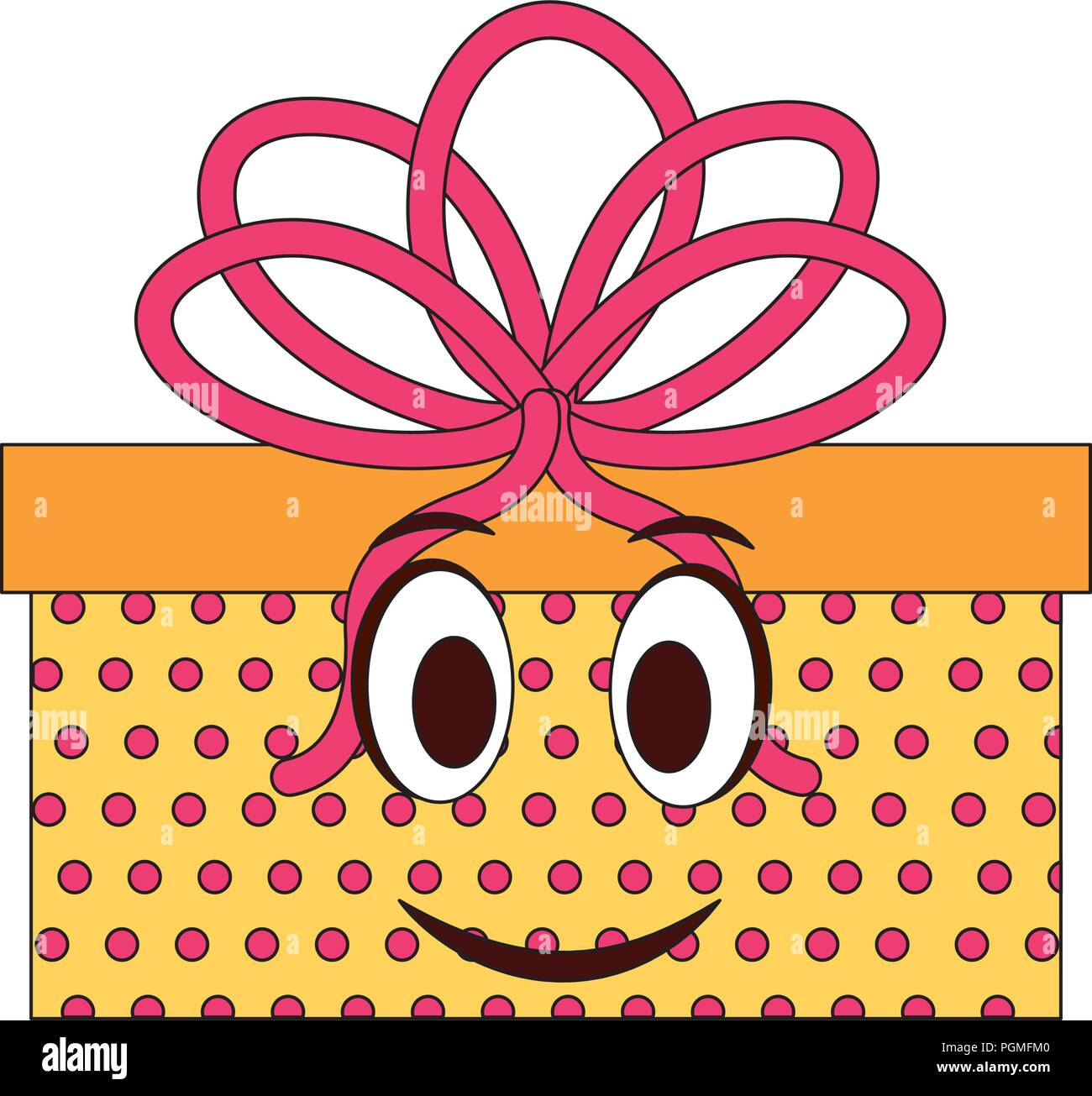 gift box present kawaii character Stock Vector Image & Art - Alamy