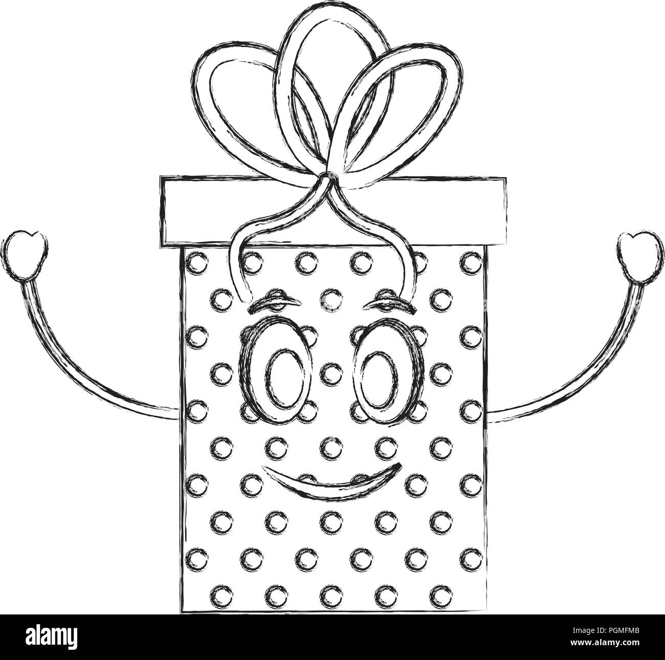 Kawaii christmas present Black and White Stock Photos & Images - Alamy