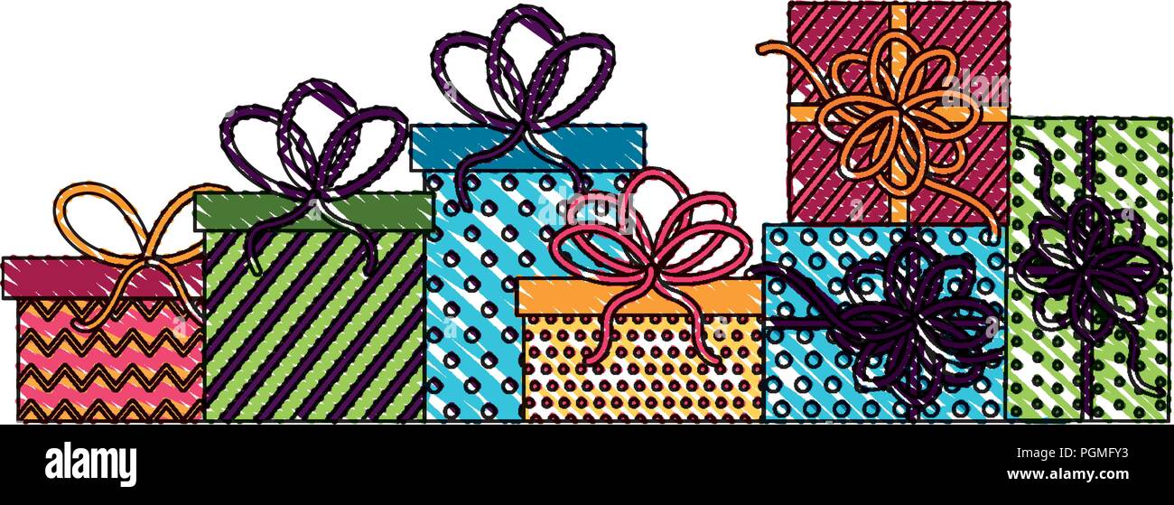 birthday party celebration wrapped gift boxes design Stock Vector Image ...