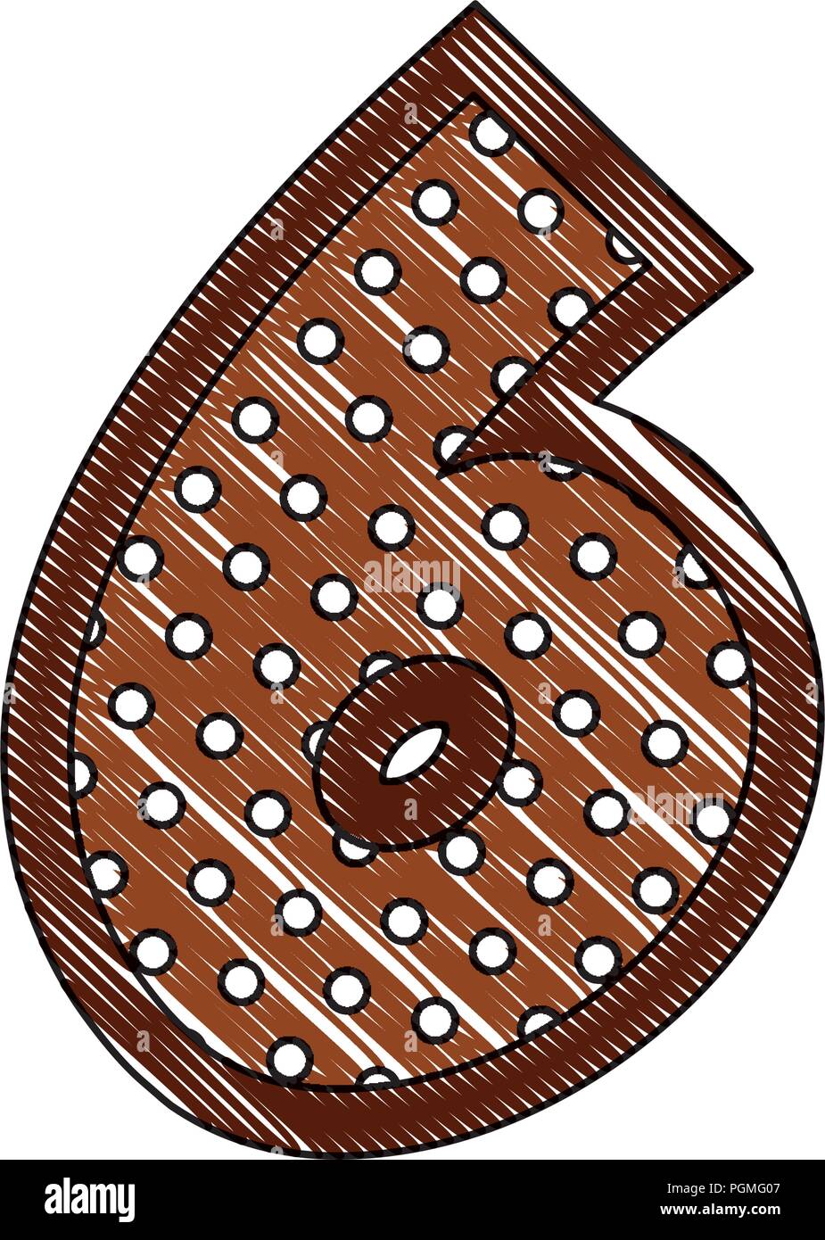 decorated six number font figure creative image Stock Vector Image ...