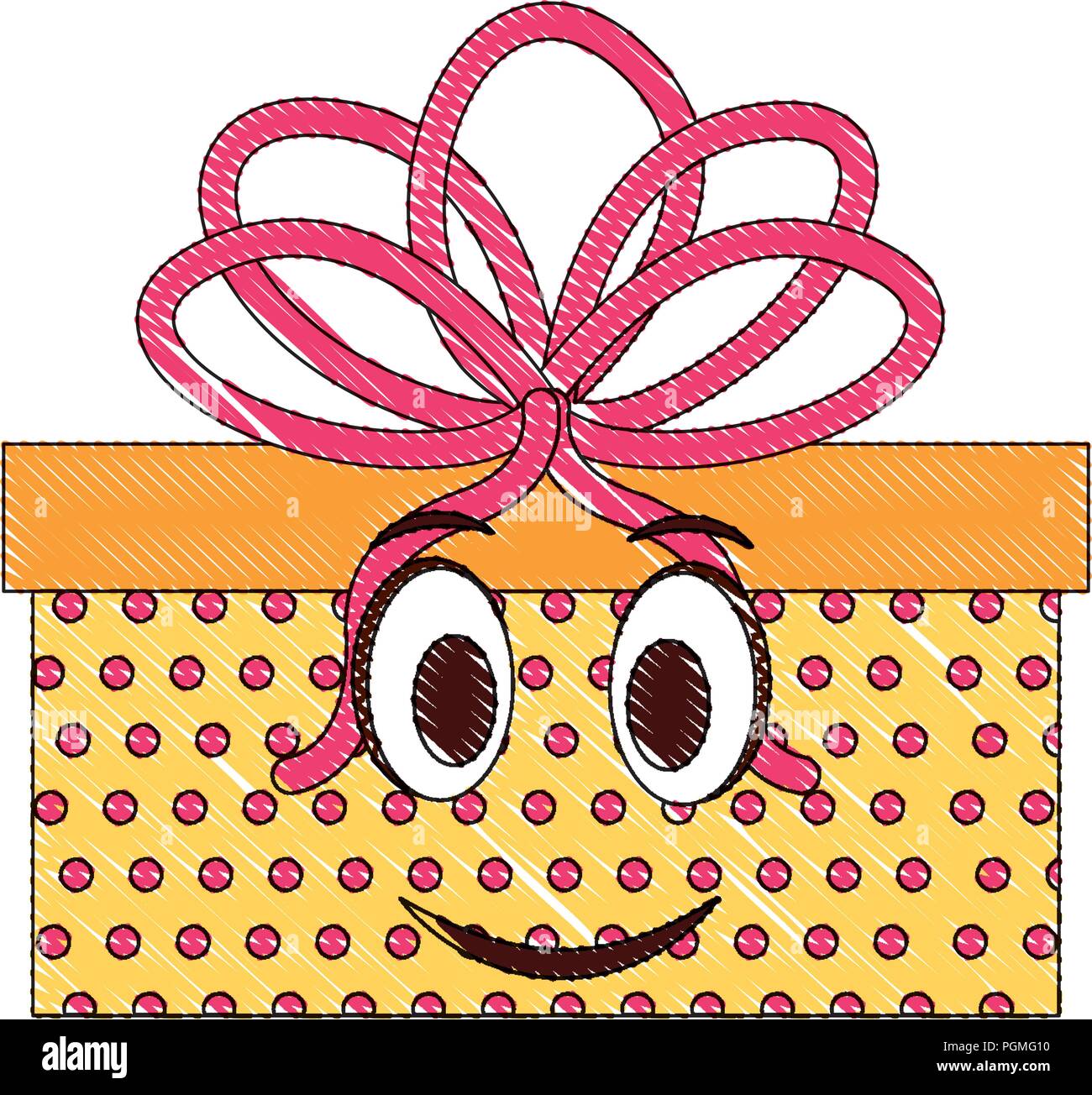 birthday kawaii gift box happy character party Stock Vector Image & Art ...