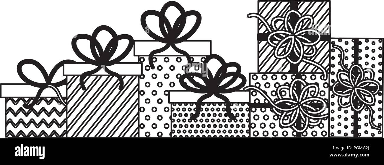 birthday party celebration wrapped gift boxes design Stock Vector Image ...