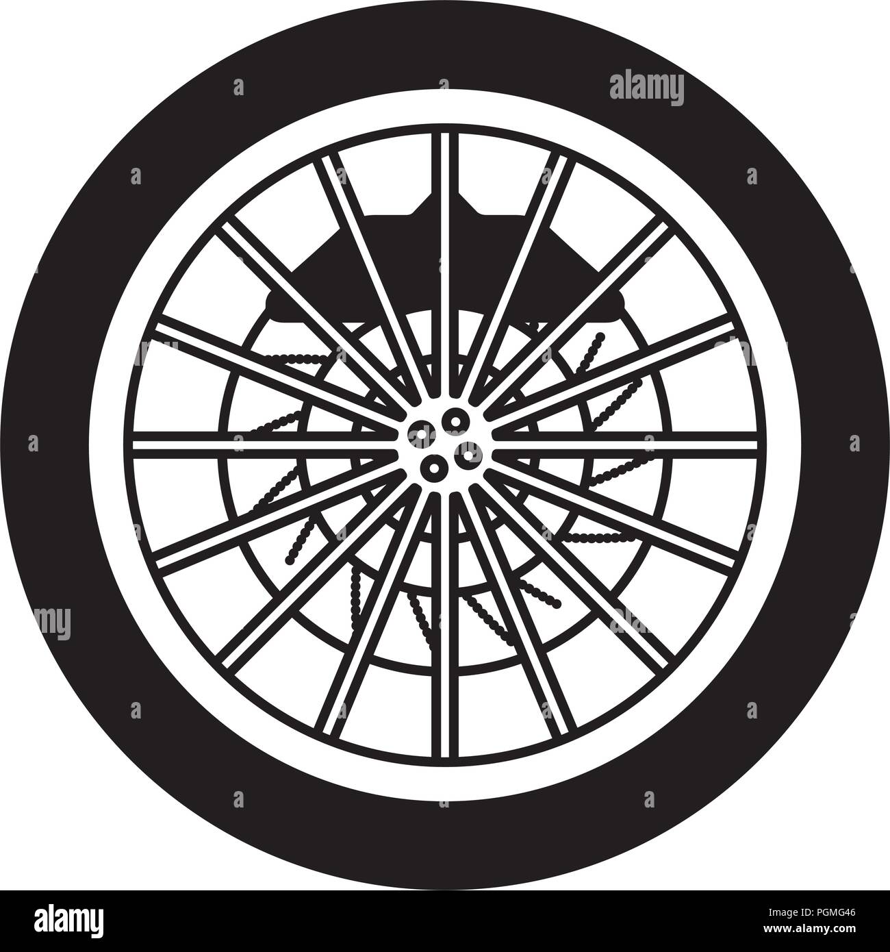 car wheel with disk brake industry automotive Stock Vector Image & Art ...