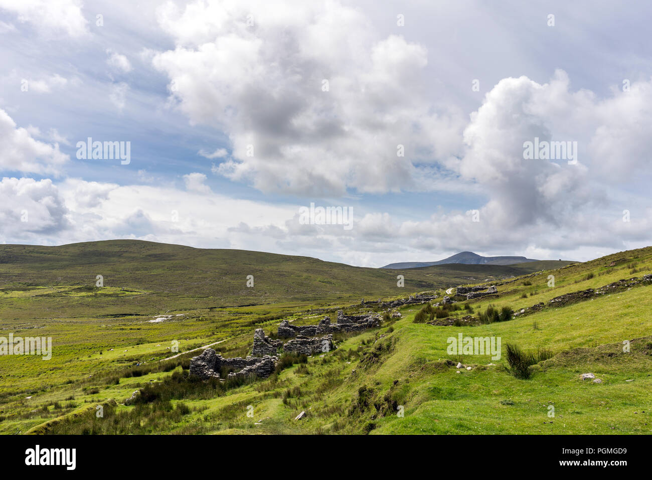 A view of the Abandoned village at Achill Island, County Mayo, Ireland ...