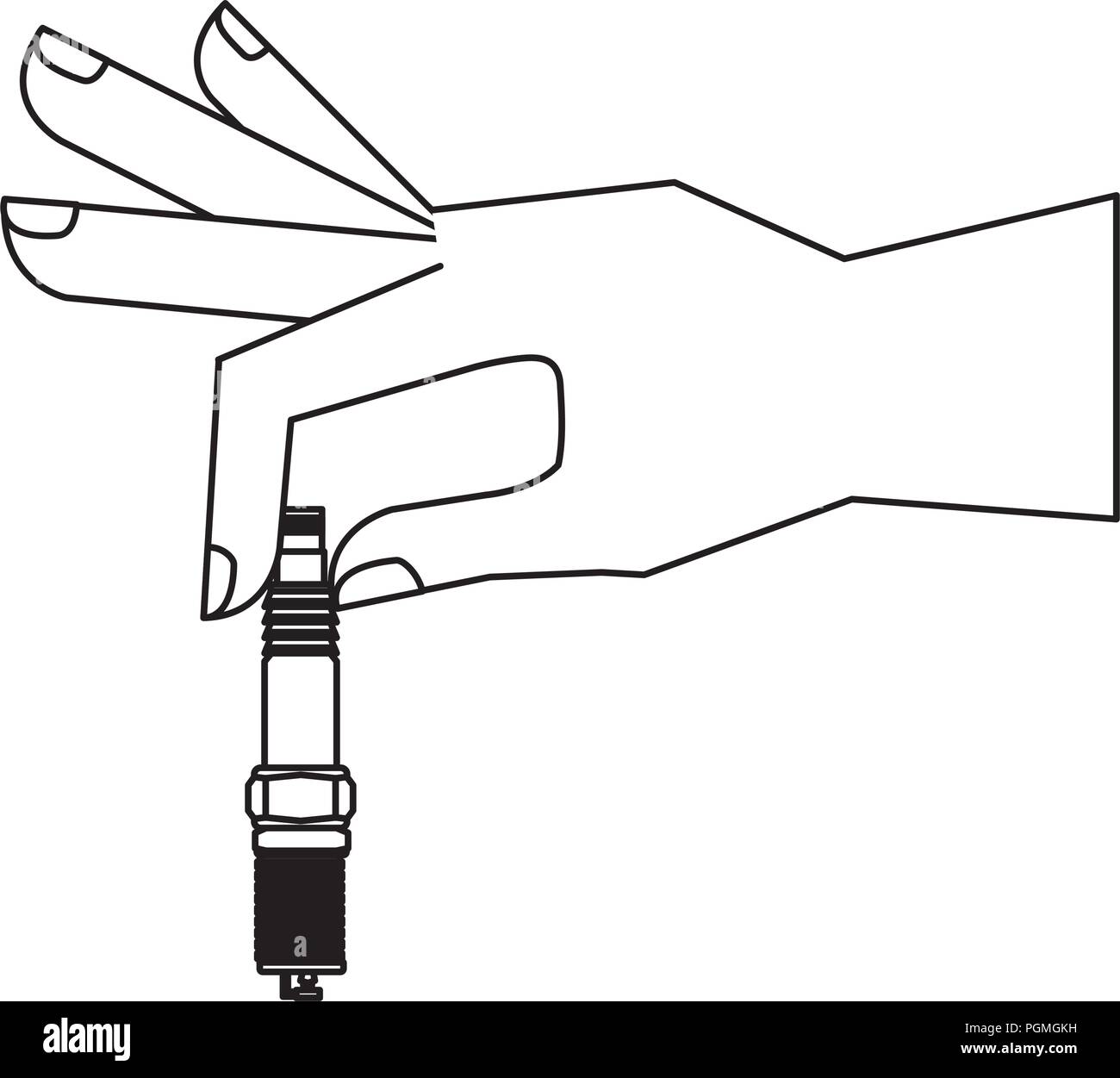 Mechanic holding part Stock Vector Images - Alamy