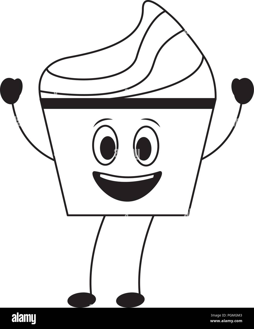 happy cupcake kawaii sweet mascot design image Stock Vector Image & Art ...