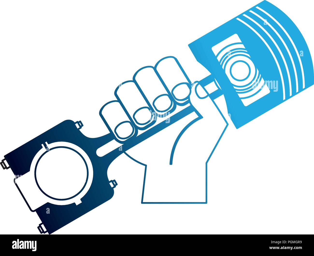 Mechanic holding car part Cut Out Stock Images & Pictures - Alamy