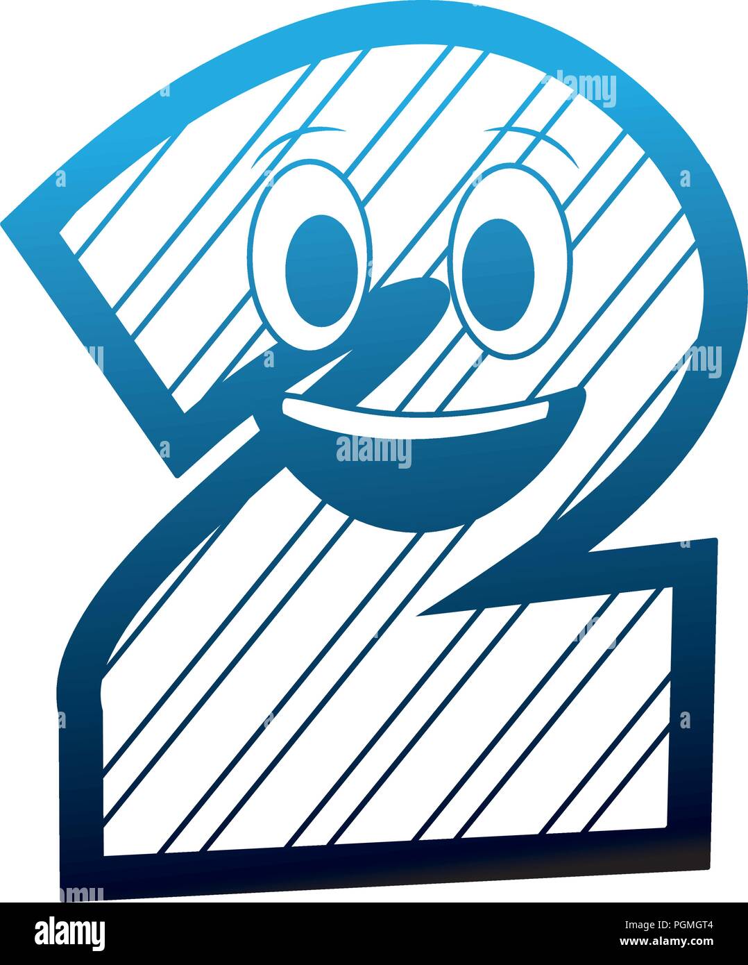kawaii number character cartoon comic design image Stock Vector Image ...