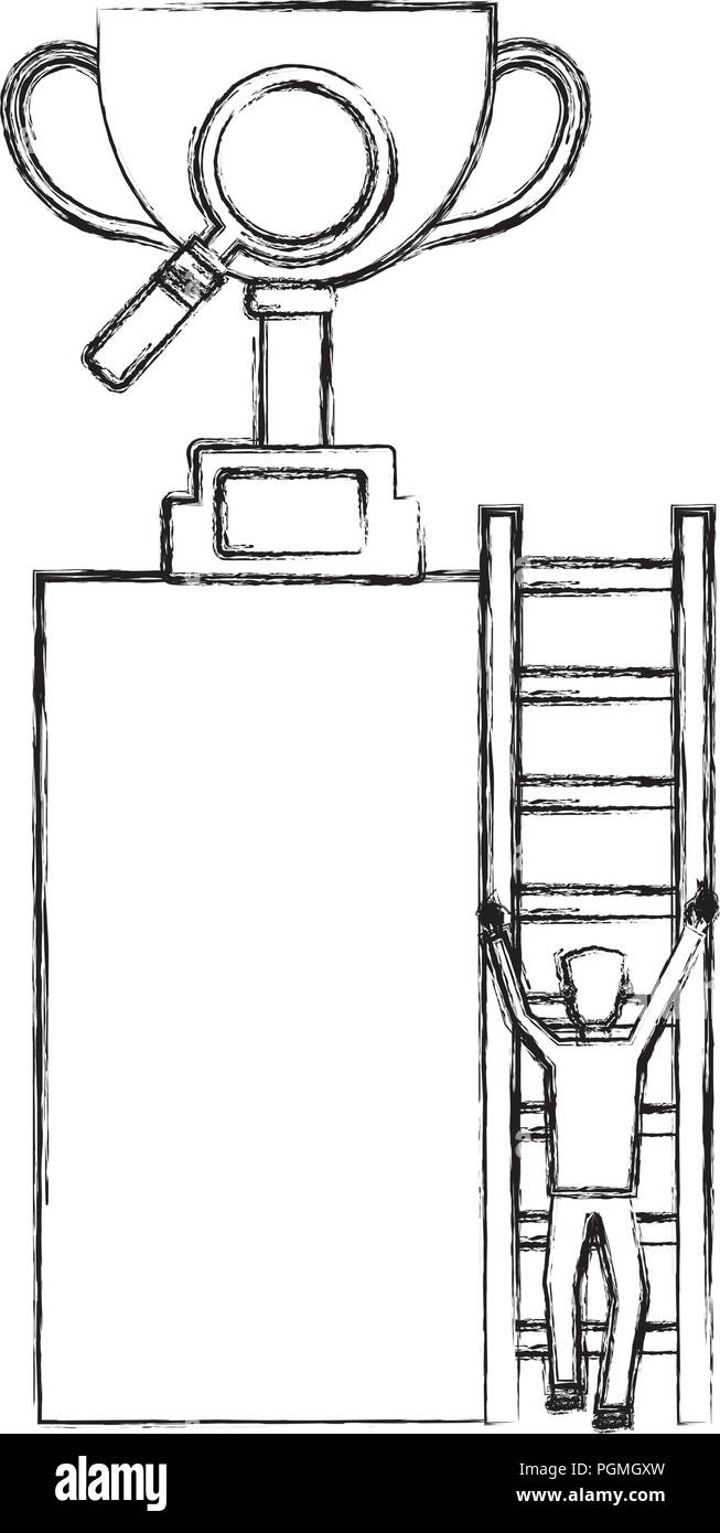 Businessman podium winner Black and White Stock Photos & Images - Alamy