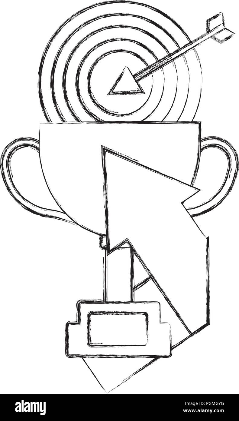trophy cup with target and arrow up Stock Vector Image & Art - Alamy