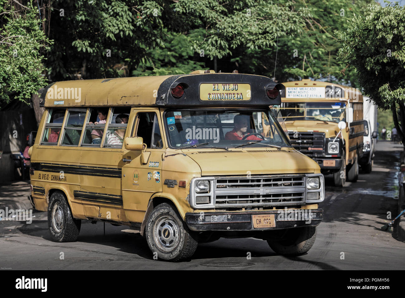 Old North American school buses repurposed as public transport in ...