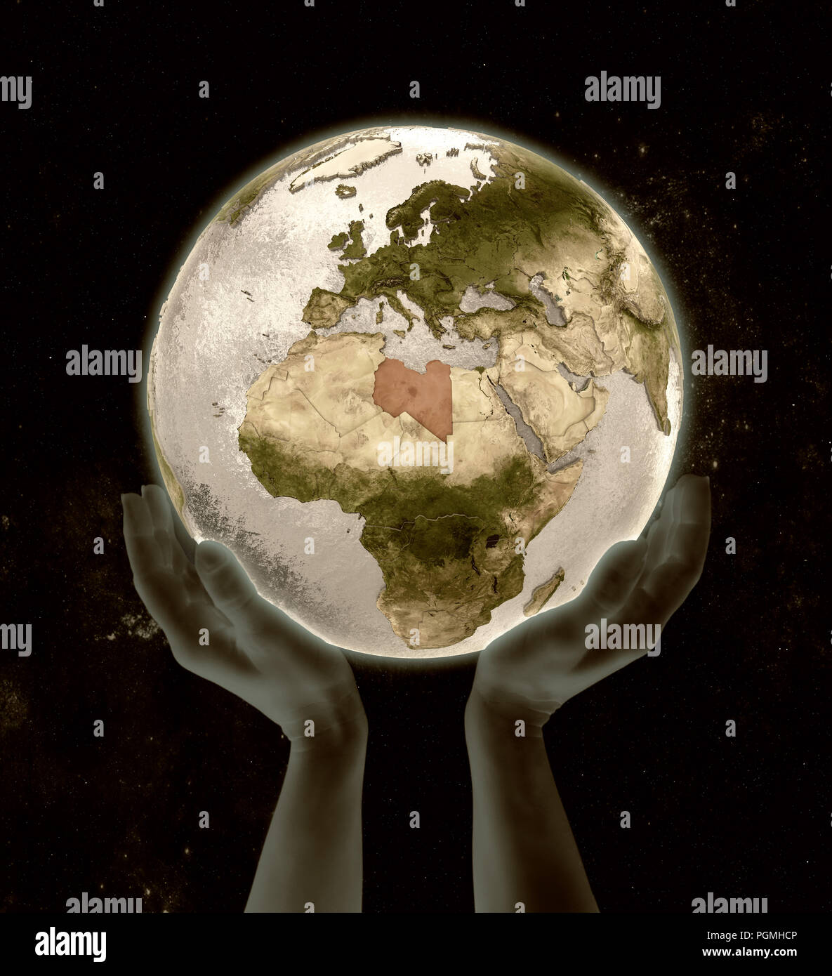 Libya 3d earth in space hi-res stock photography and images - Alamy