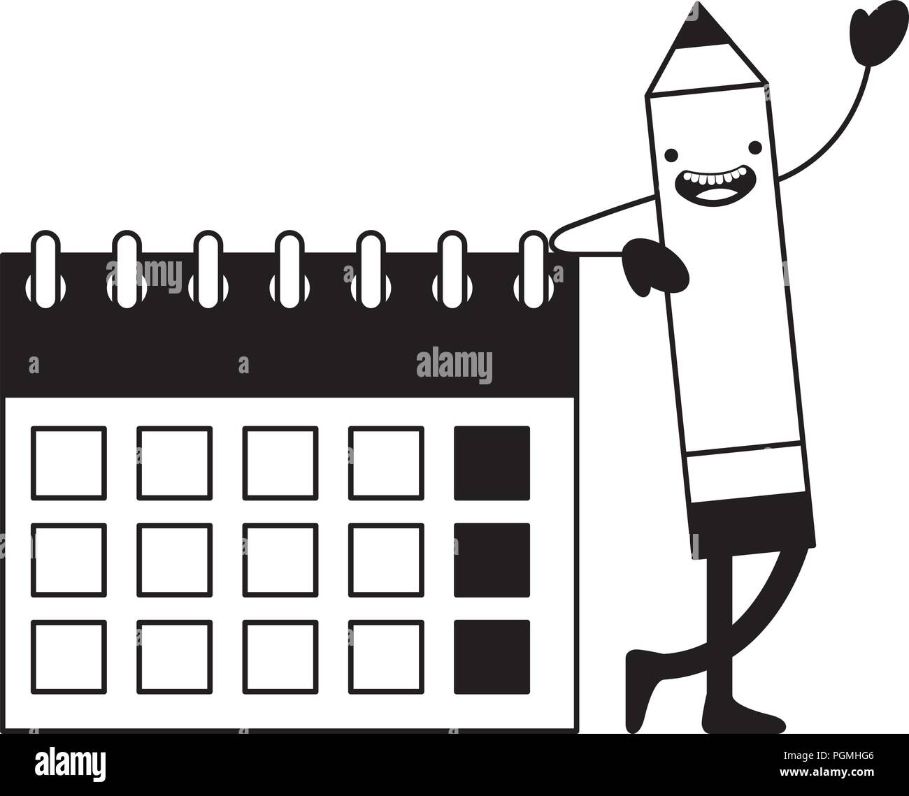 creativity kawaii pencil calendar planning Stock Vector Image & Art - Alamy