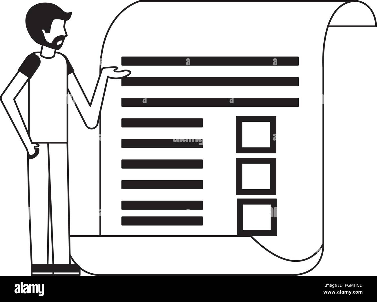 beard man standing document report paper Stock Vector Image & Art - Alamy