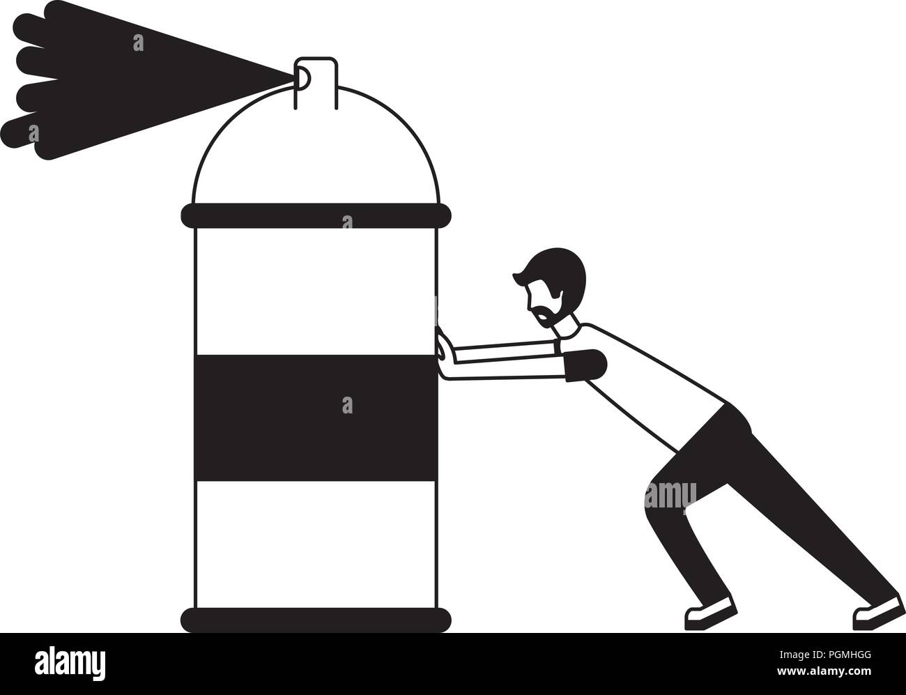 Man spray painting Stock Vector Images - Alamy