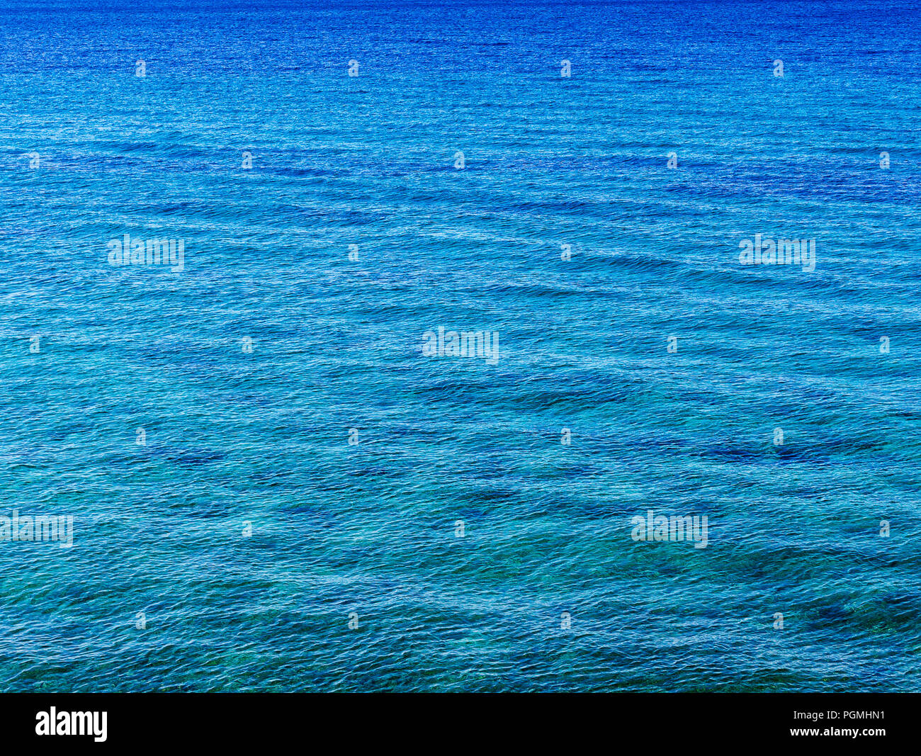 Natural background texture of blue sea surface with ripple. Cat's paws ...