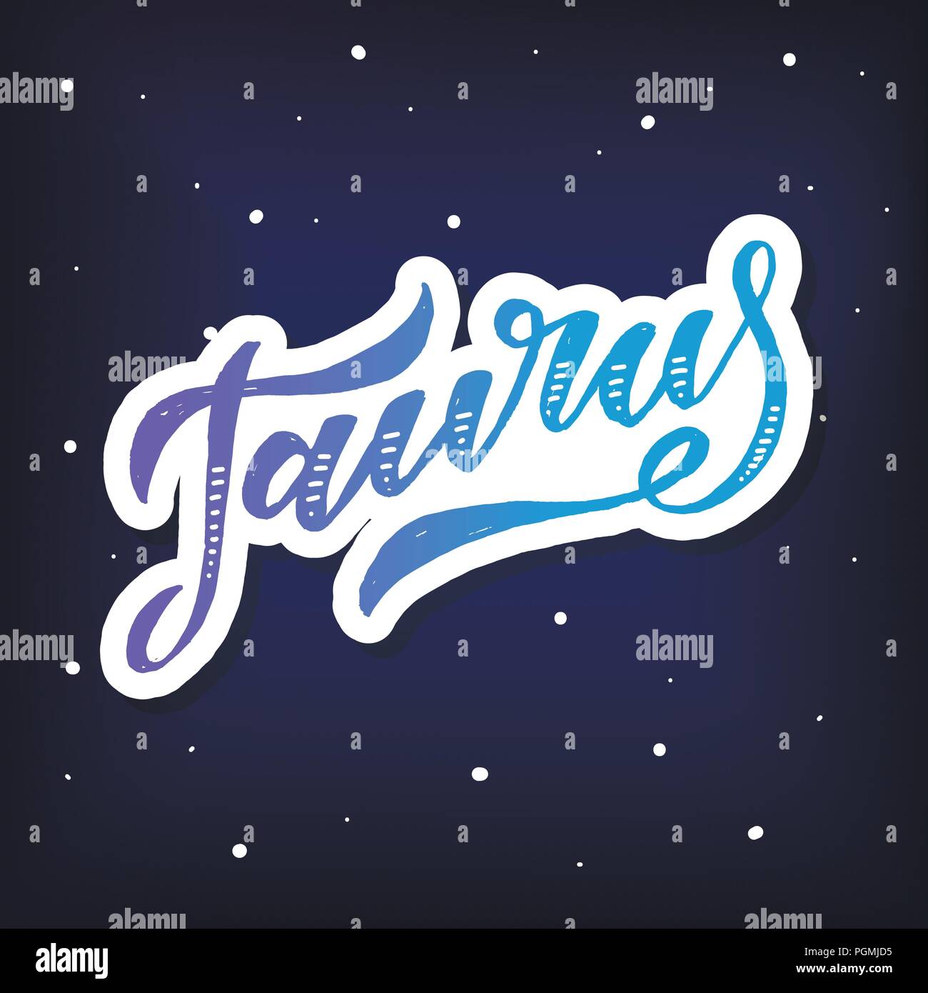 Taurus lettering Calligraphy Brush Text horoscope Zodiac sign ...