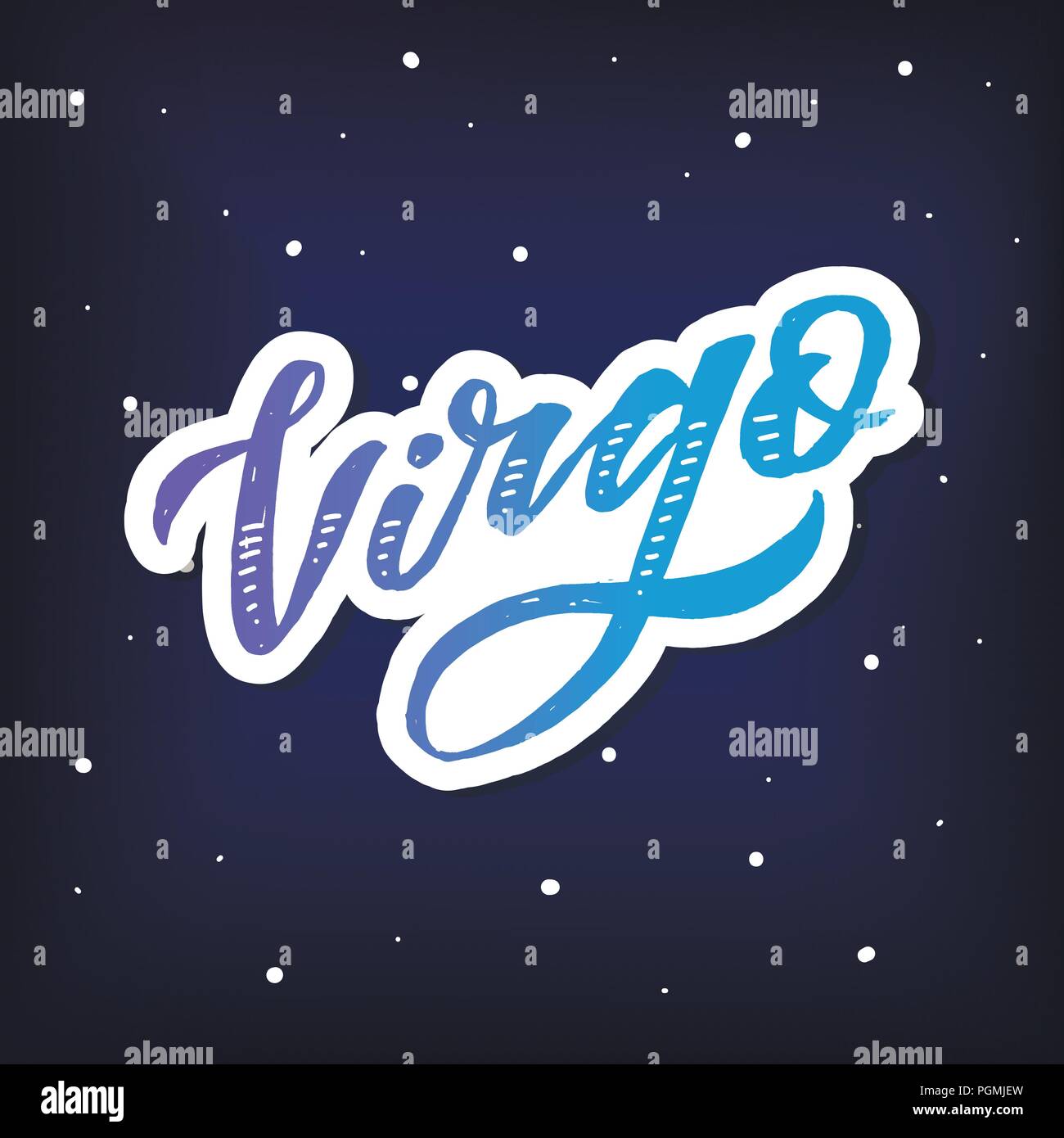 Virgo lettering Calligraphy Brush Text horoscope Zodiac sign ...