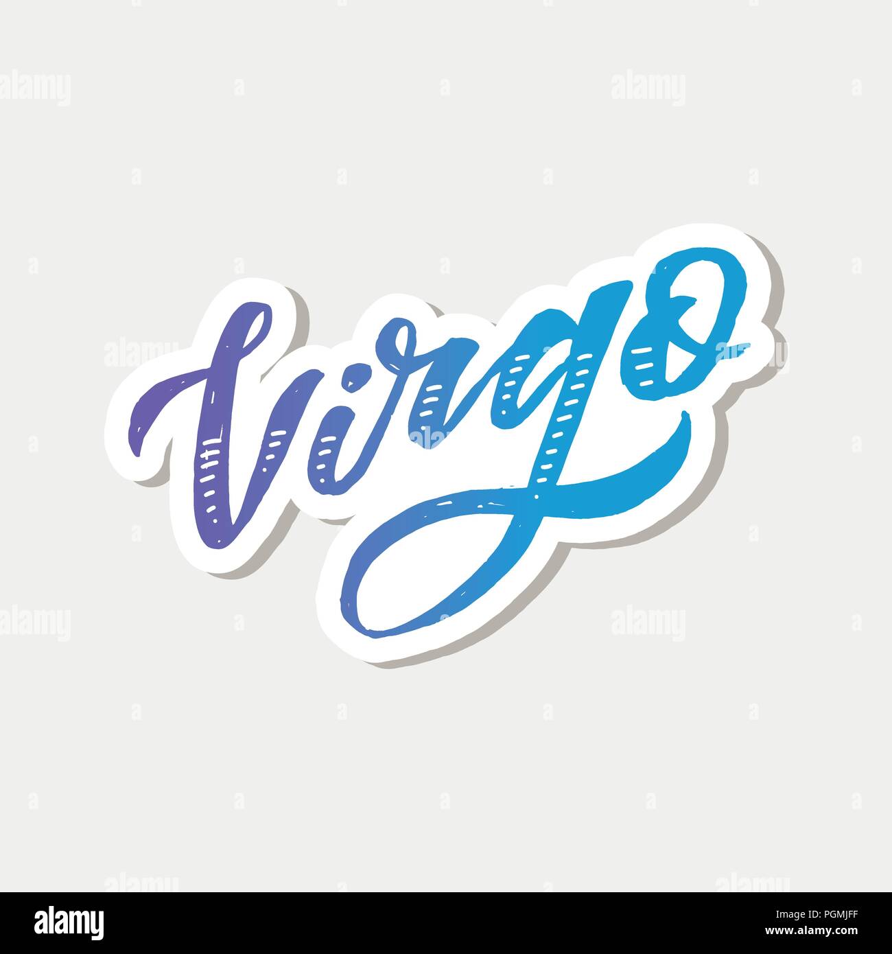 Virgo lettering Calligraphy Brush Text horoscope Zodiac sign ...