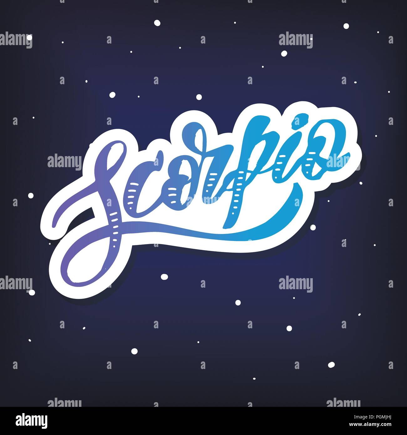 Scorpio lettering Calligraphy Brush Text horoscope Zodiac sign ...