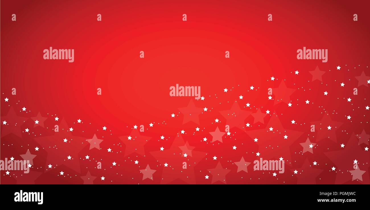 Christmas and happy new year red background with white stars vector ...