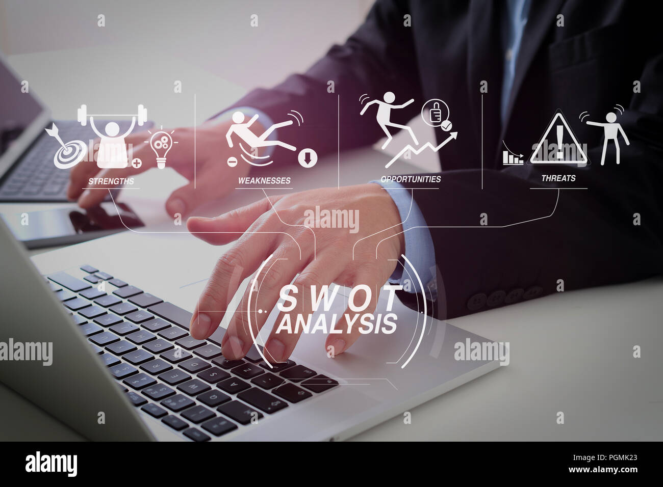 SWOT Analysis virtual diagram with Strengths, weaknesses, threats and ...