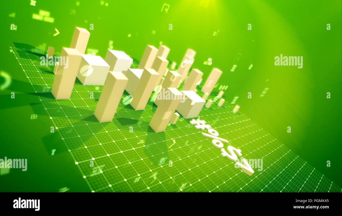 A triumphant 3d illustration of a bar chart with skyrocketing ...