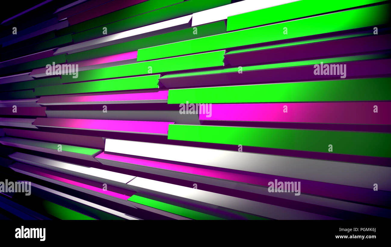 A stunning 3d illustration of horizontal multicolored jalousie formed ...
