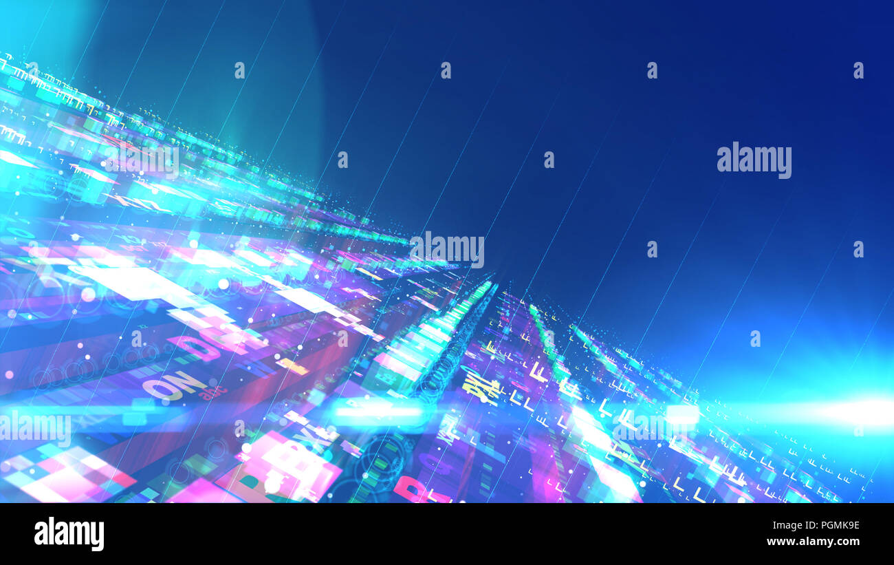 A striking 3d illustration of a cyberspace techno construction put ...