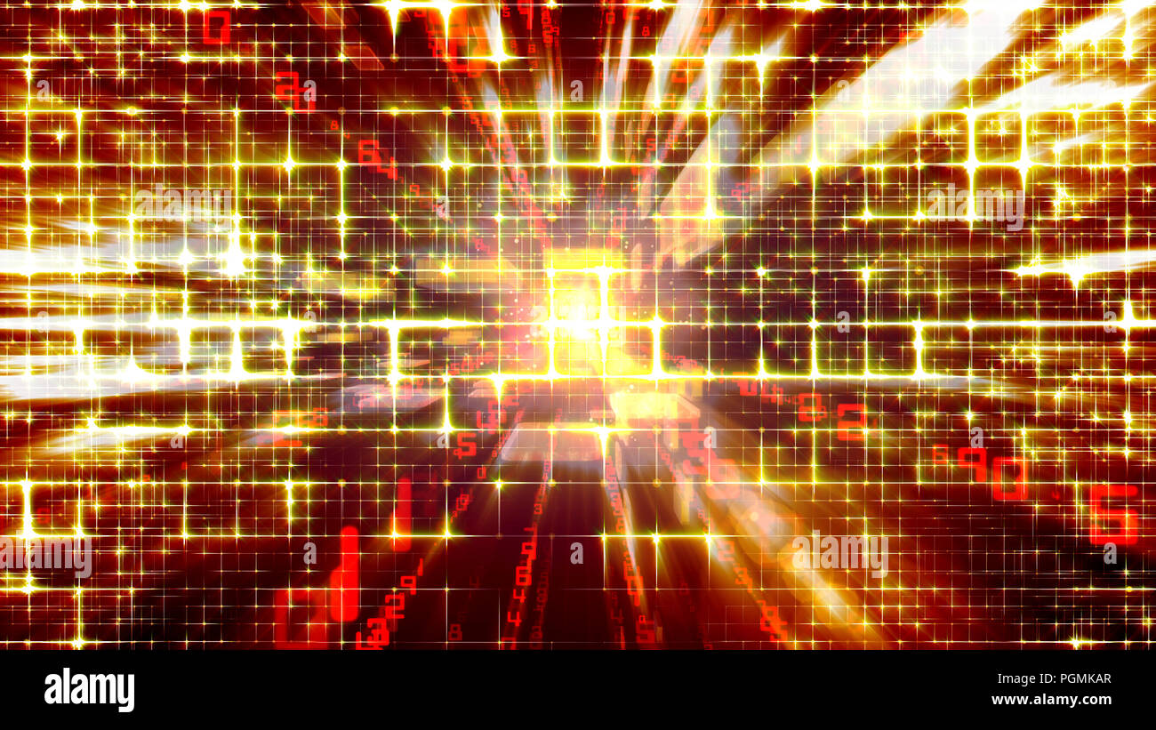 An impressive 3d illustration of a time tunnel from moving radially ...