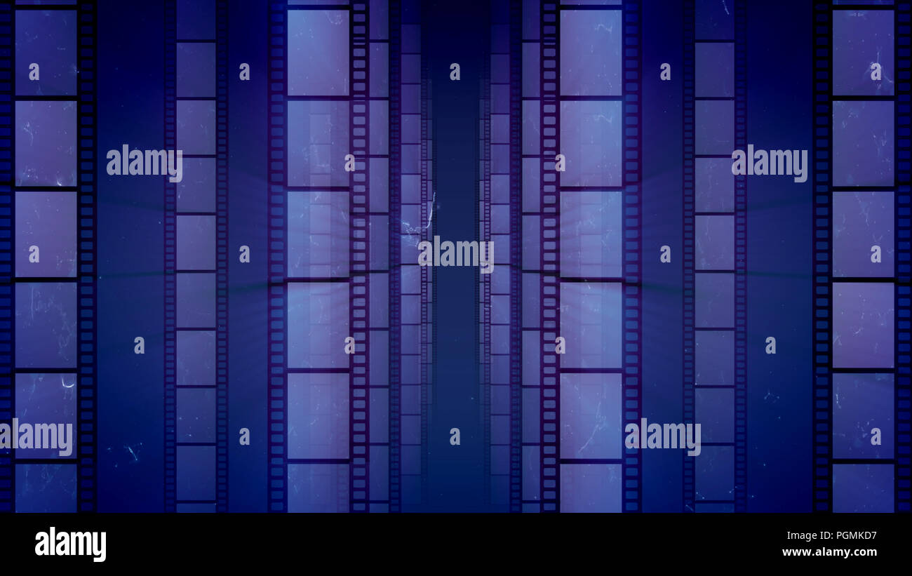 An impressive 3d illustration of vertical film tapes with black fringes ...
