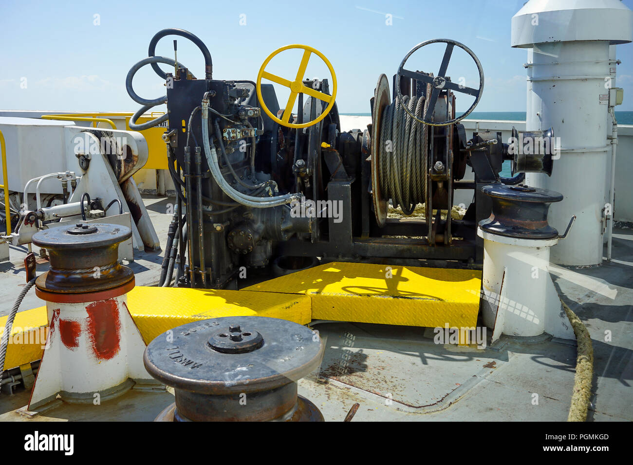 Ship winch,Ferryboat Jiimaan,Point Peele,Peele Island,Canada's most ...