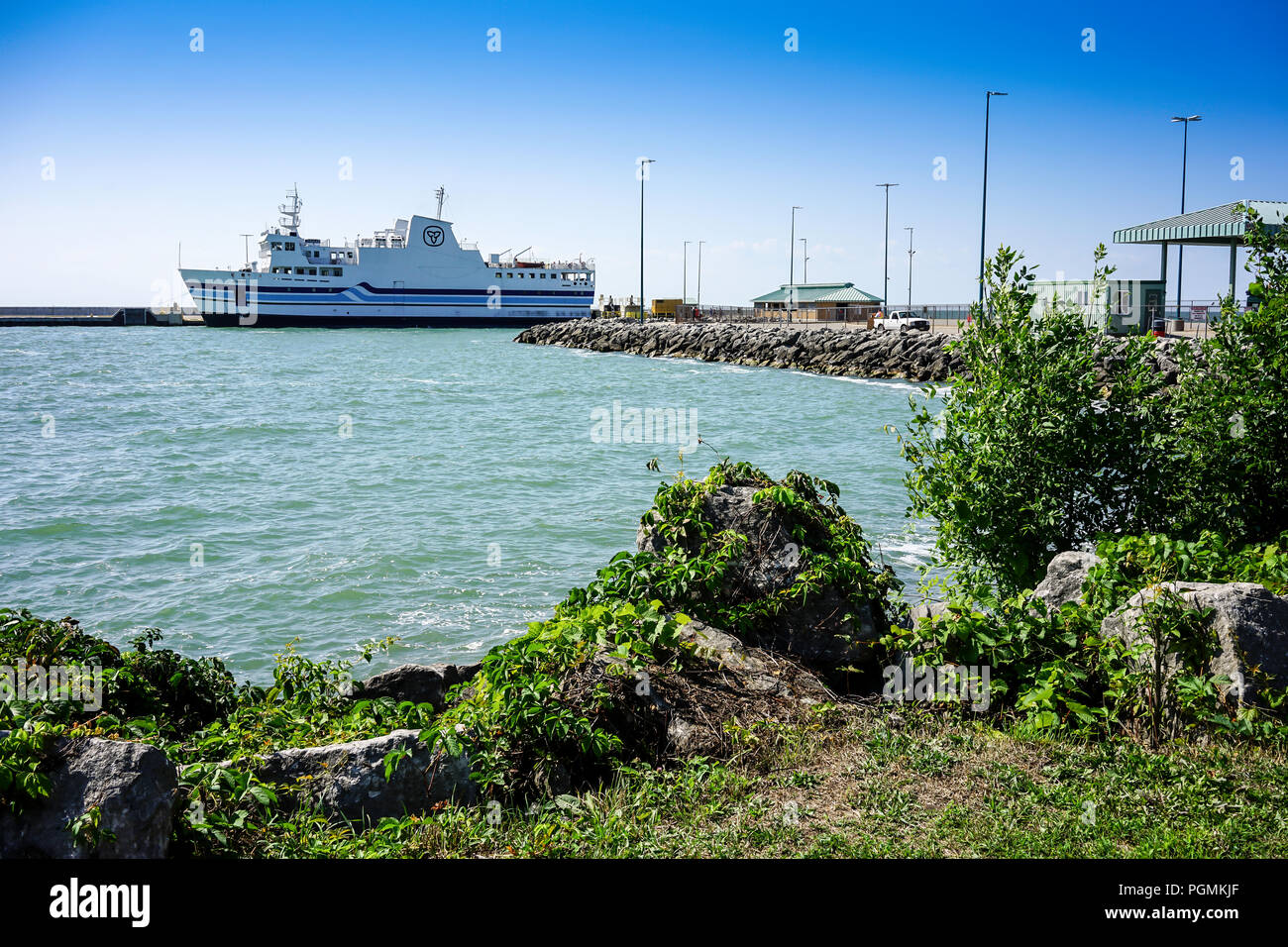 Ferryboat on ferrydock,Point Peele,Peele Island,Canada's most southern ...
