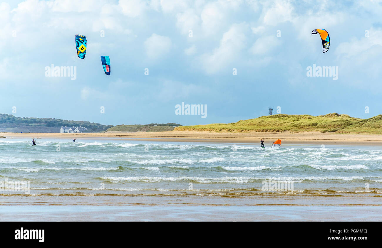 A kitesurfing scene at Rhosneigr on the Isle of Anglesey. Taken 23rd ...