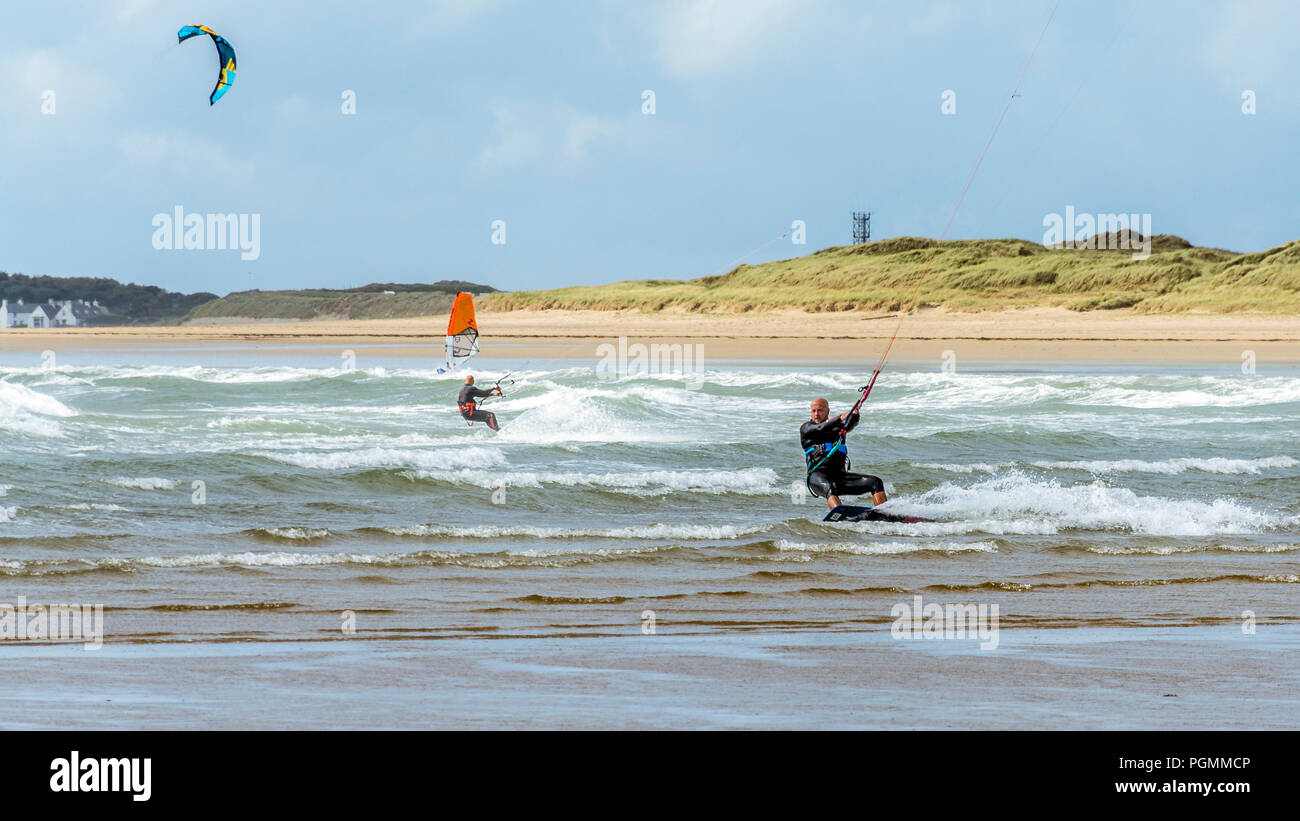 A kitesurfing scene at Rhosneigr on the Isle of Anglesey. Taken 23rd ...