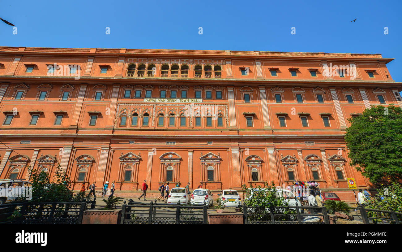 Jaipur, India - Nov 1, 2017. Old buildings located at Pink City in ...