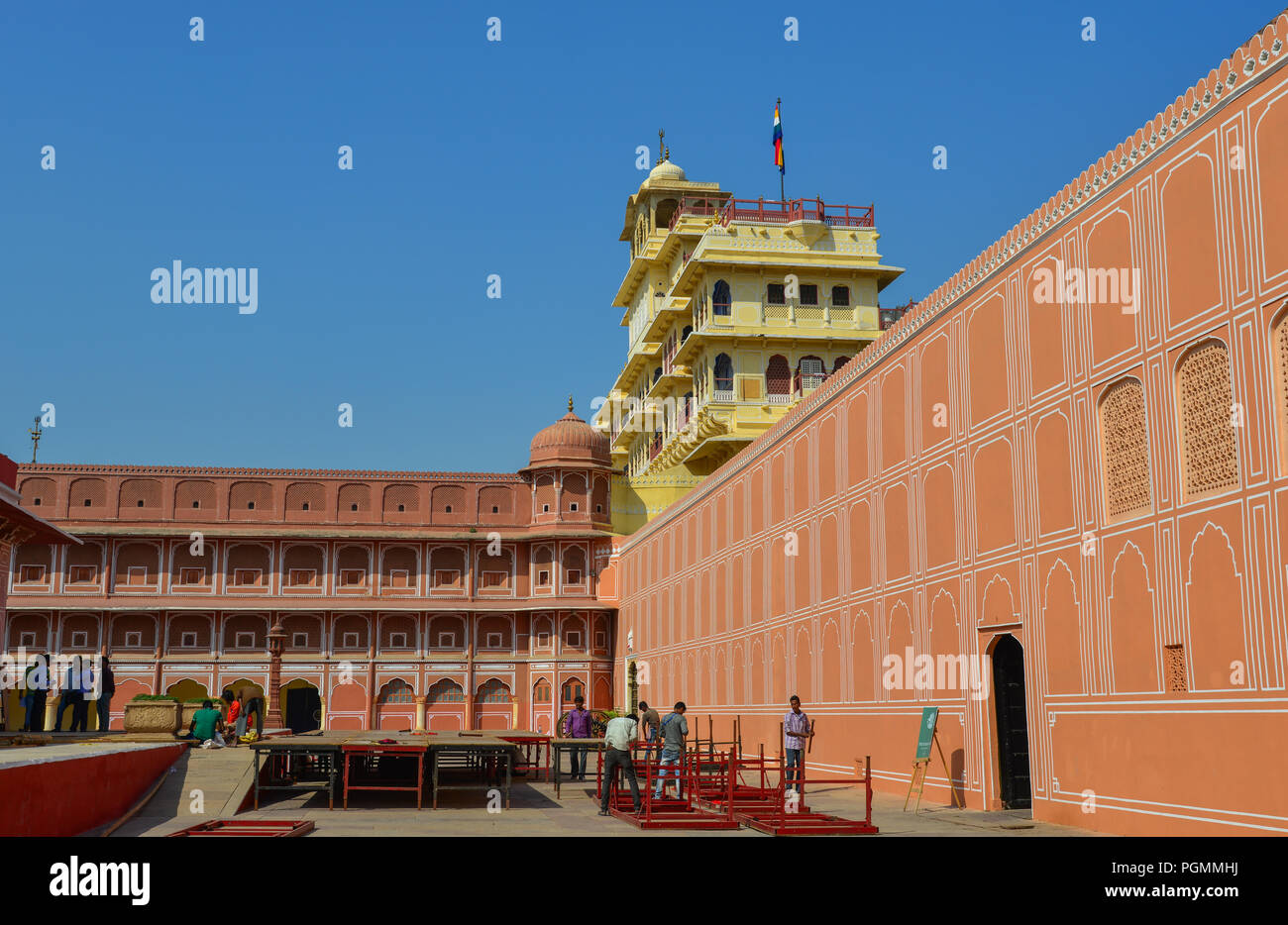 Jaipur, India - Nov 1, 2017. Old buildings located at Pink City in ...