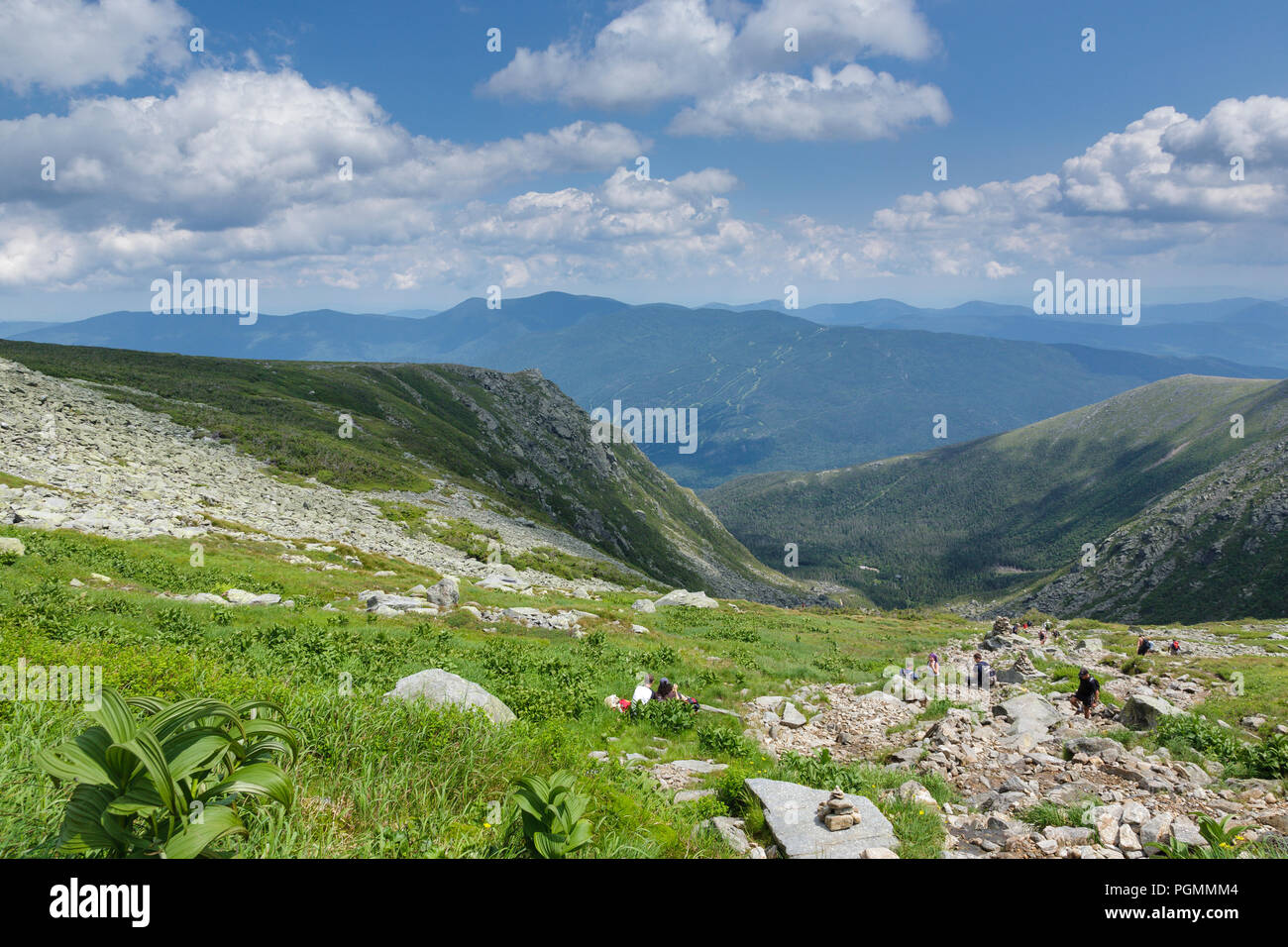 Mount Washington - Hikers on Tuckerman Ravine Trail in the White ...