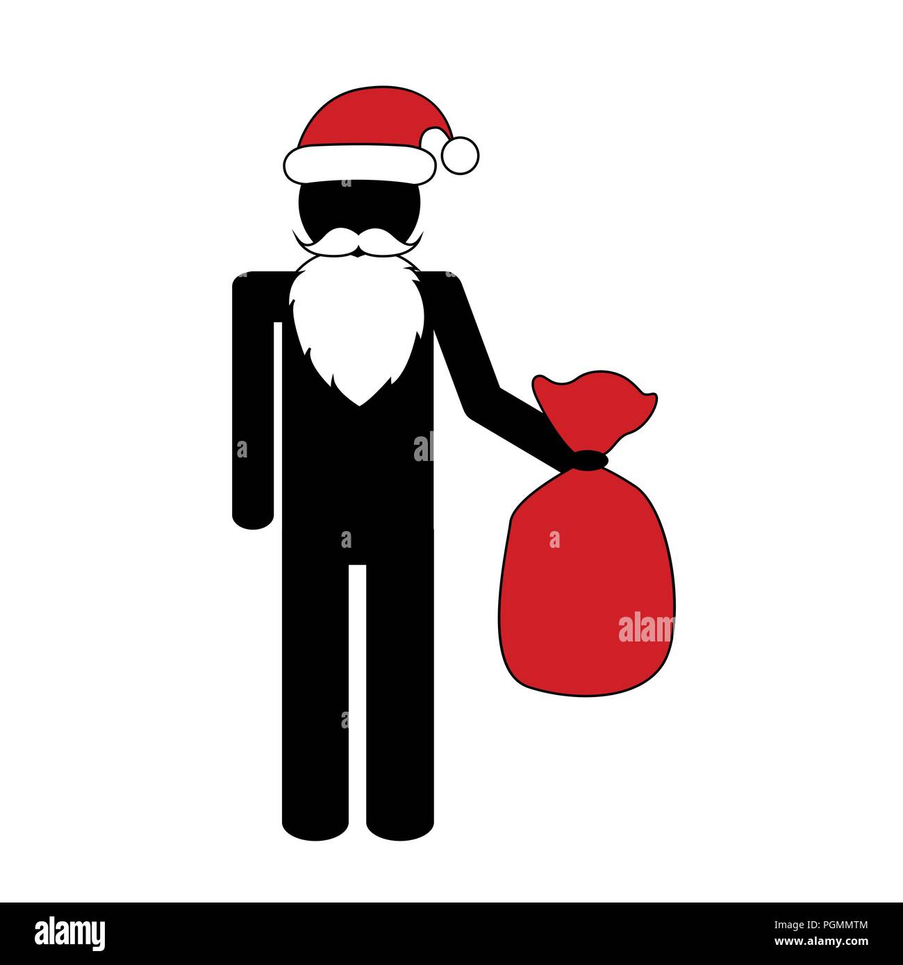 Christmas Santa Claus with gifts pictogram vector illustration EPS10 ...