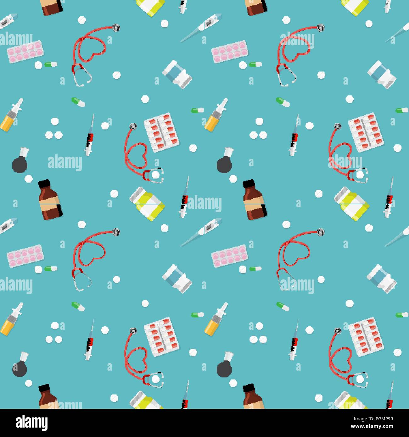 Colorful Health Medical Background. Seamless pattern. Vector ...