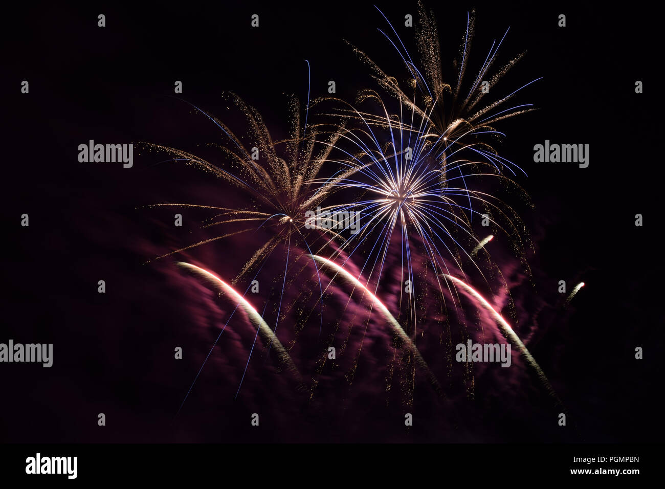 beautiful fireworks background in different colours, fireworks effect ...