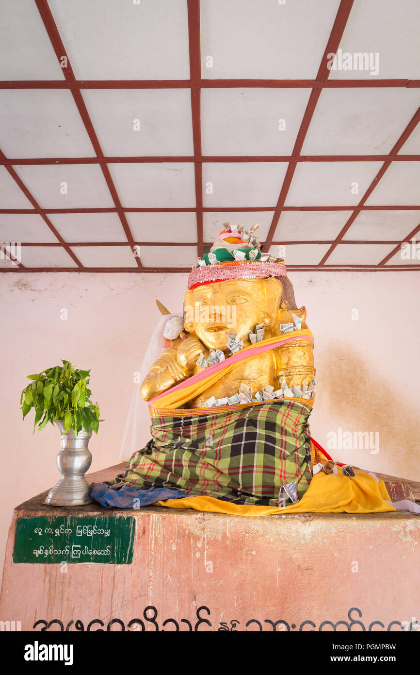 Figure of a Nat spirit, Shwezigon Pagoda, Bagan, Myanmar Stock Photo ...