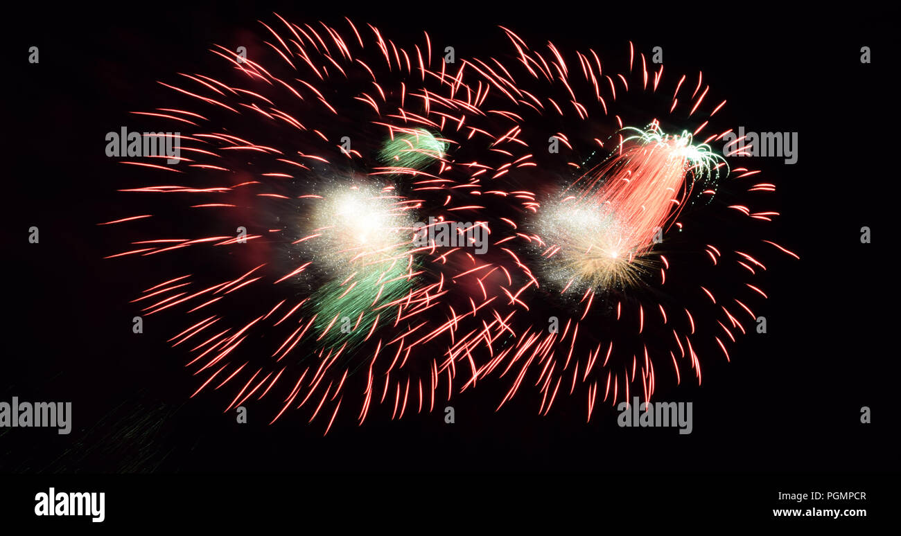 fireworks in different colors, fireworks effect on dark sky background ...