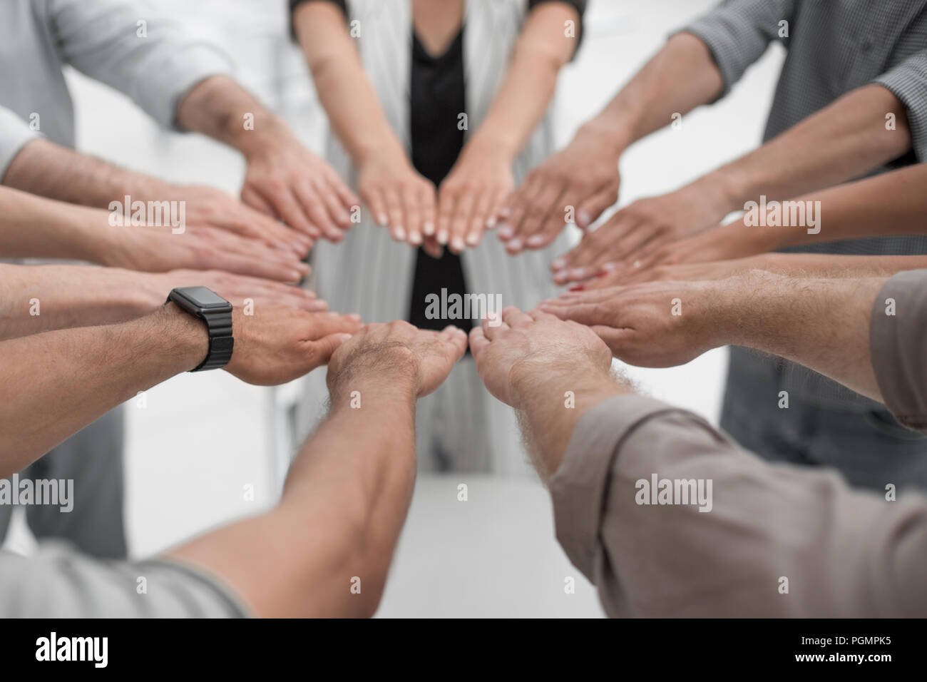 close up.business team standing in a circl Stock Photo - Alamy