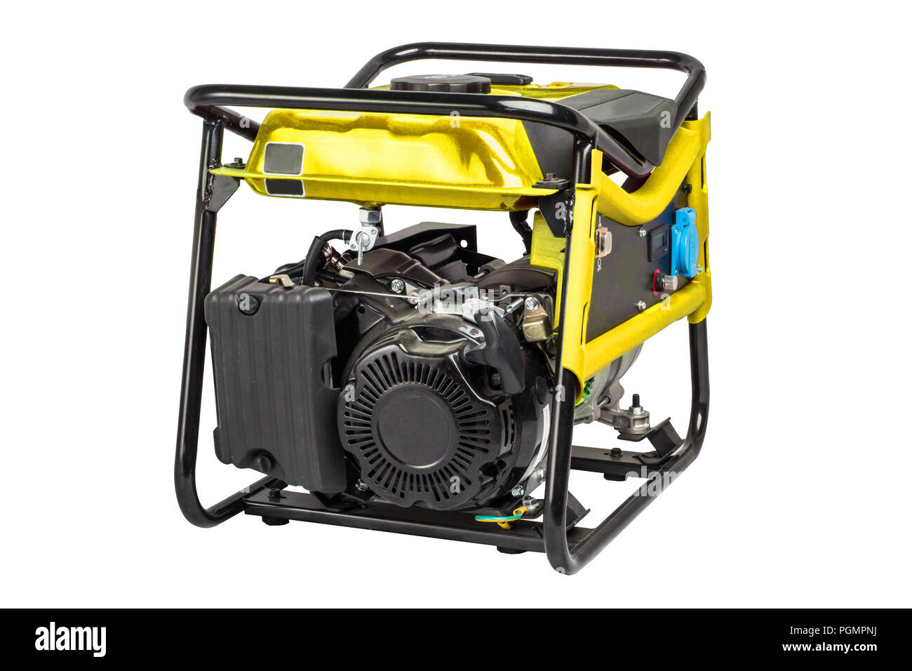 Portable benzin generator isolated white background Stock Photo - Alamy