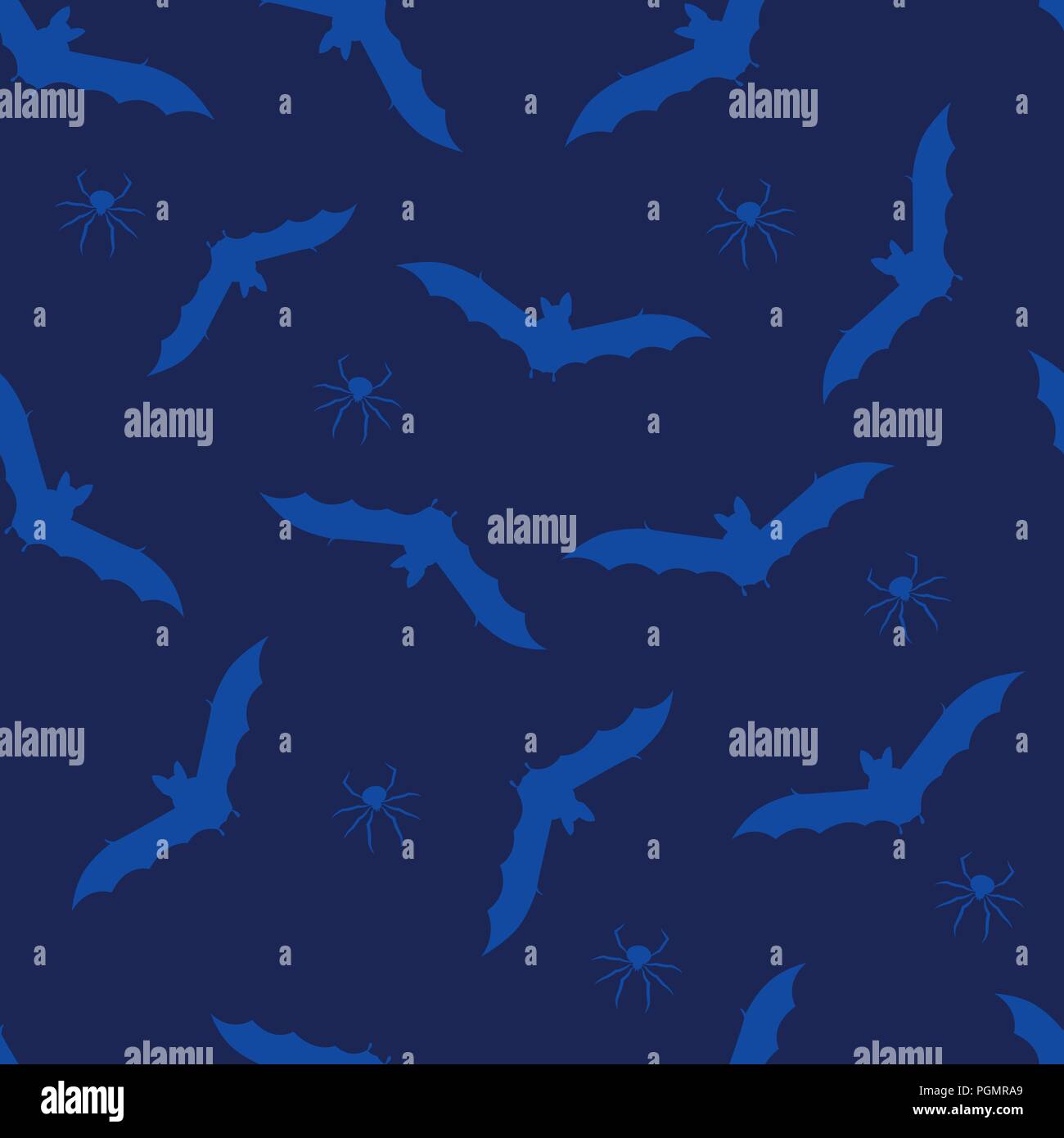 bat and spider halloween night seamless pattern vector illustration ...