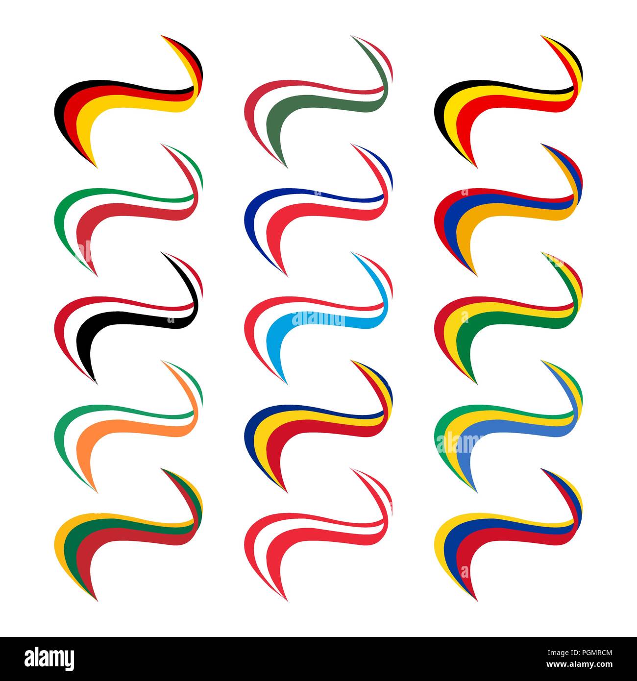 Set of ribbons with flags of different countries Stock Vector Image ...