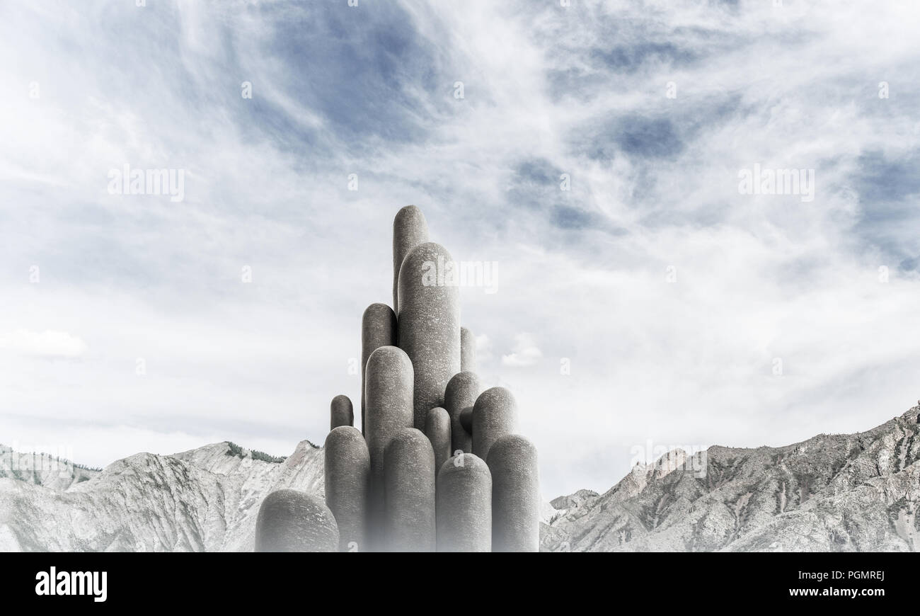 Multiple stone columns with breathtaking landscape Stock Photo - Alamy